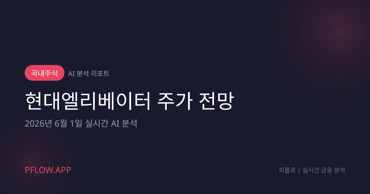 현대엘리베이터 주가 실시간 분석 | AI 목표가·기술분석 무료